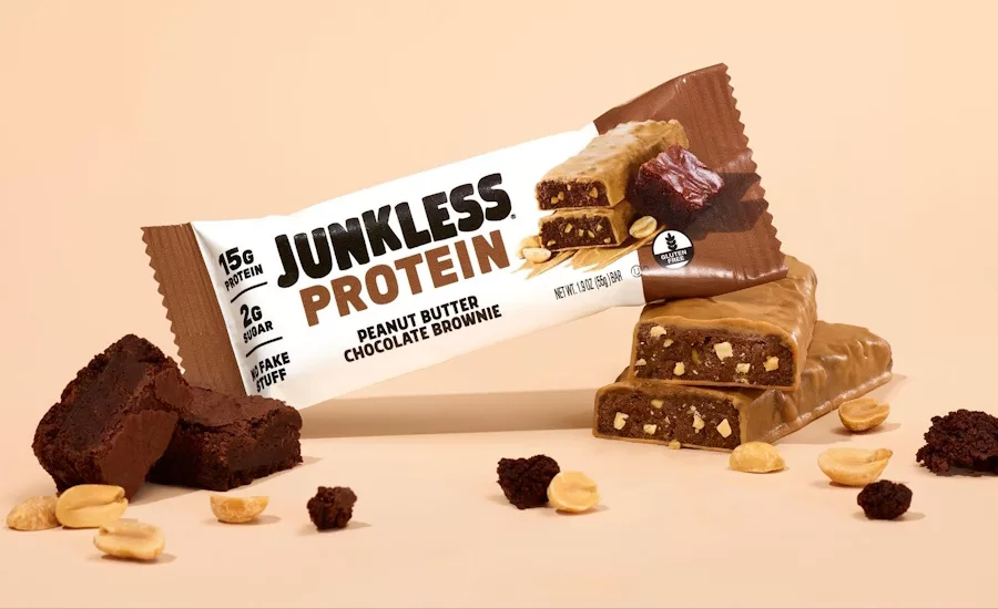 Junkless unveils Peanut Butter Chocolate Brownie bar | Snack Food ...