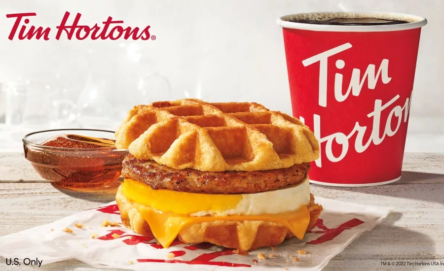 Tim Hortons releases Maple Waffle Breakfast Sandwich | Snack Food ...